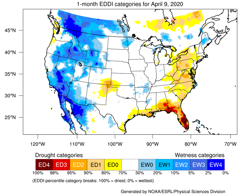Evaporative Demand Drought Index (EDDI) | Drought.gov