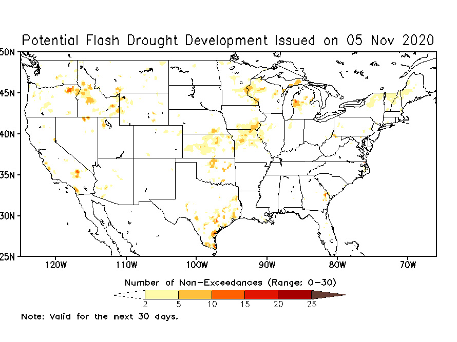Potential Flash Drought Detection Tool from NLDAS-2 | Drought.gov