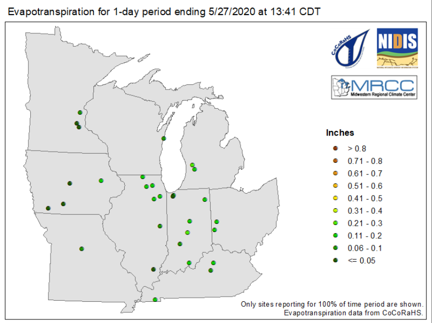 MRCC Evapotranspiration & Water Balance Maps | Drought.gov
